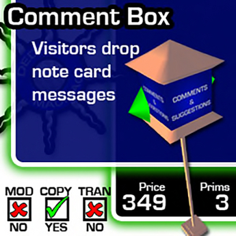 Second Life Marketplace - Comment Box